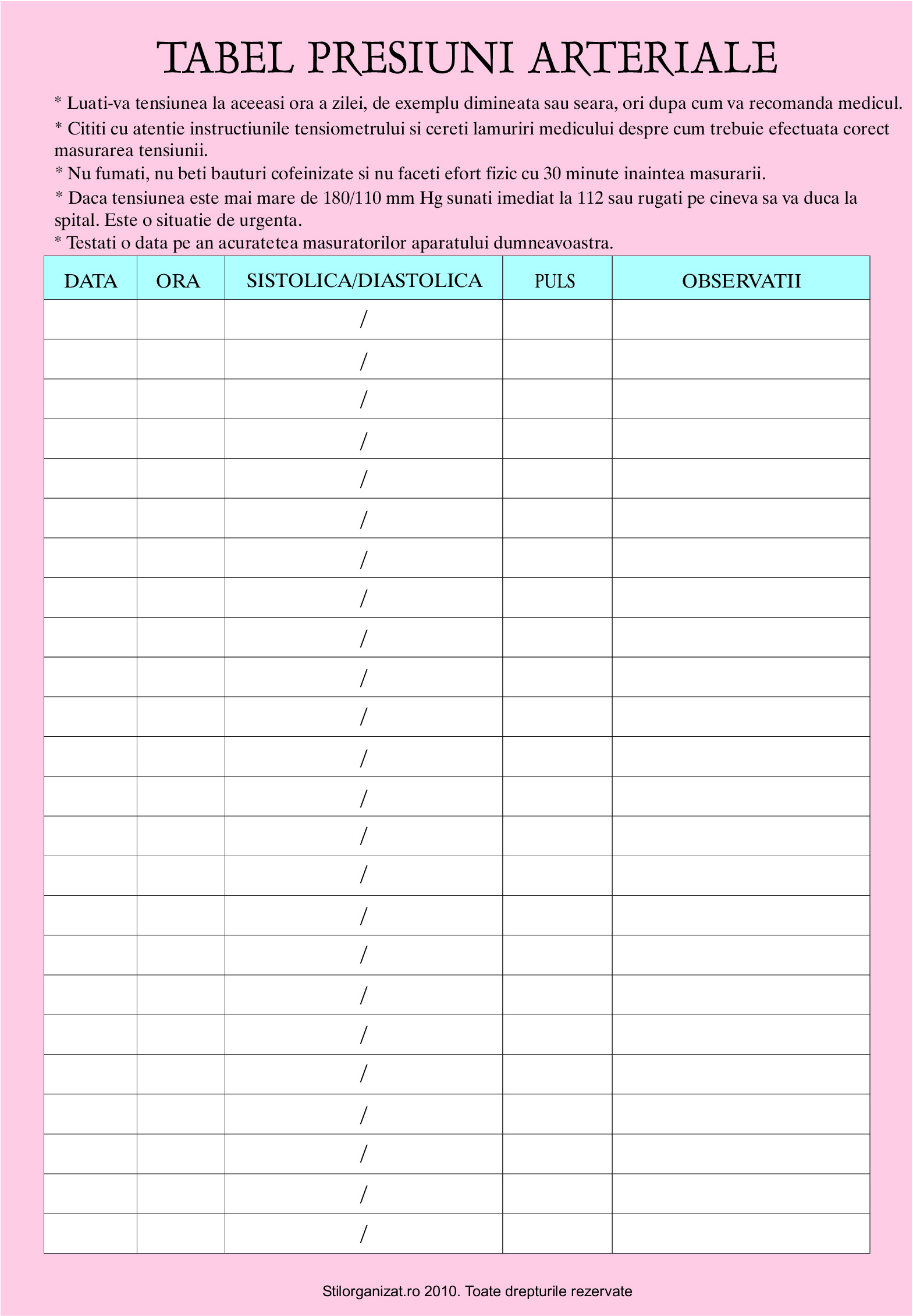 Tabel pentru nivelul tensiunii - StilOrganizat